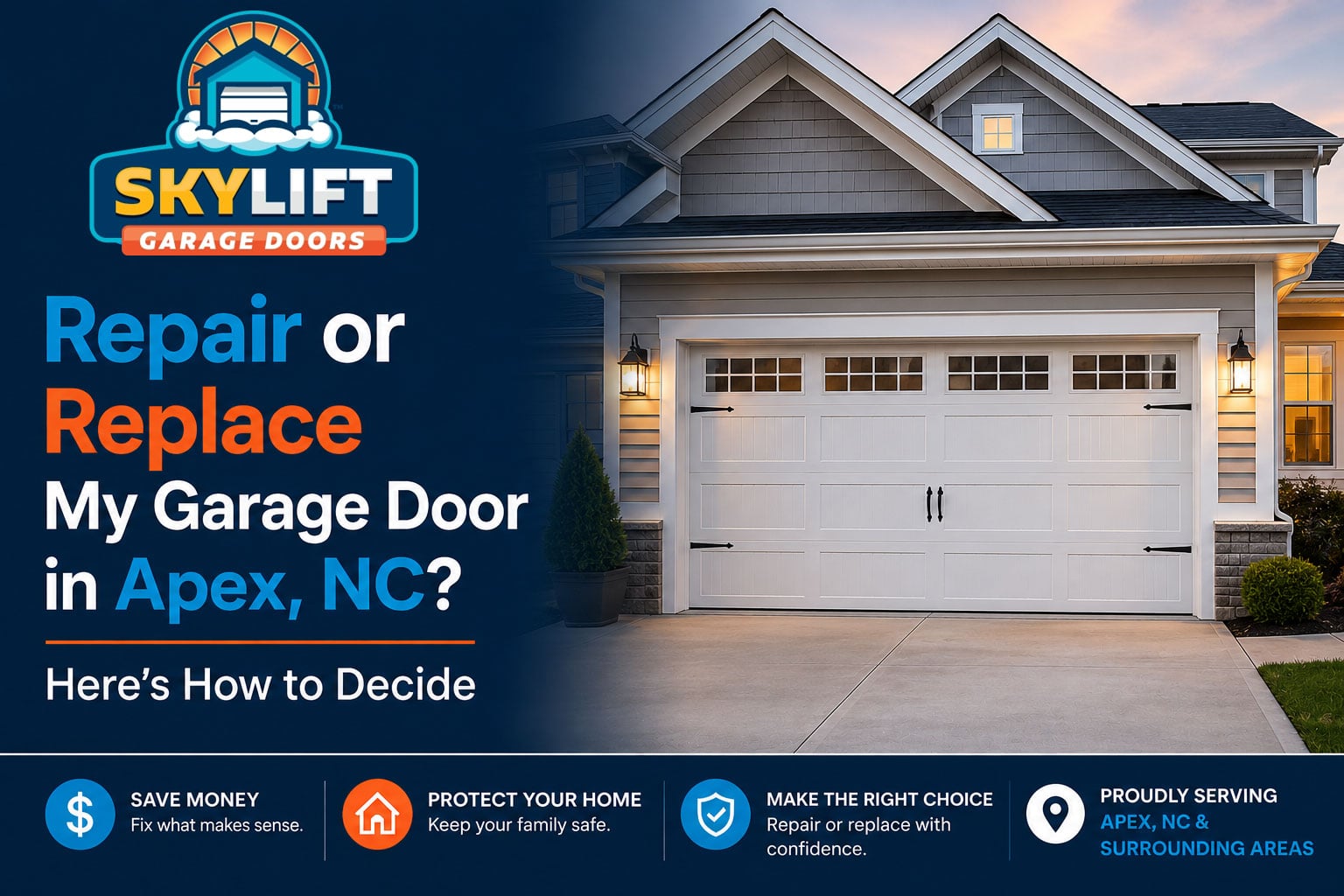 Repair or Replace Your Garage Door in Apex, NC? Tips